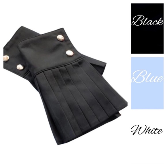 Accessories | Pleated Sleeve Cuffs Blue White Black | Poshmark